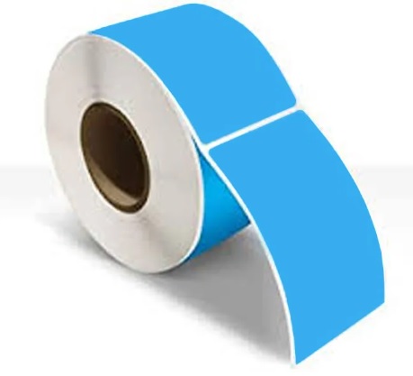 Light Blue Labels 100x150mm Adhesive Roll | Kuwait Labels