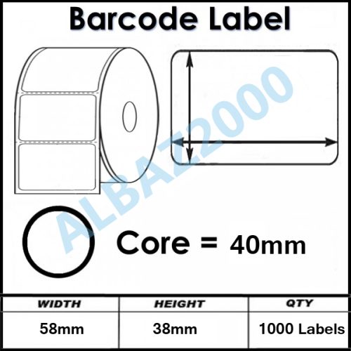 58mm x 38mm direct thermal labels - Perforated Labels