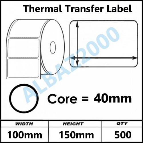 100mm x 70mm Thermal Transfer Labels - perforated labels