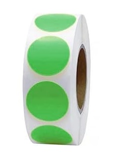 25mm Green Round Color Coding Labels | Kuwait Labels