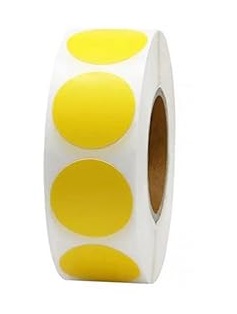 25mm Yellow Round Color Coding Labels