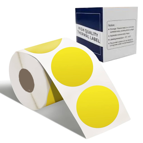 50.8mm Yellow Color Circle DTR Label - Gold Star Co.